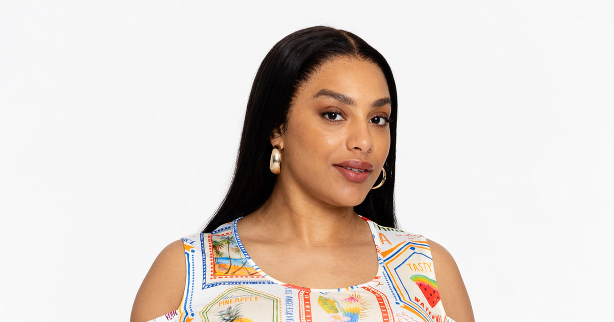 Tunic flare cut out TROPICANA - ecru
