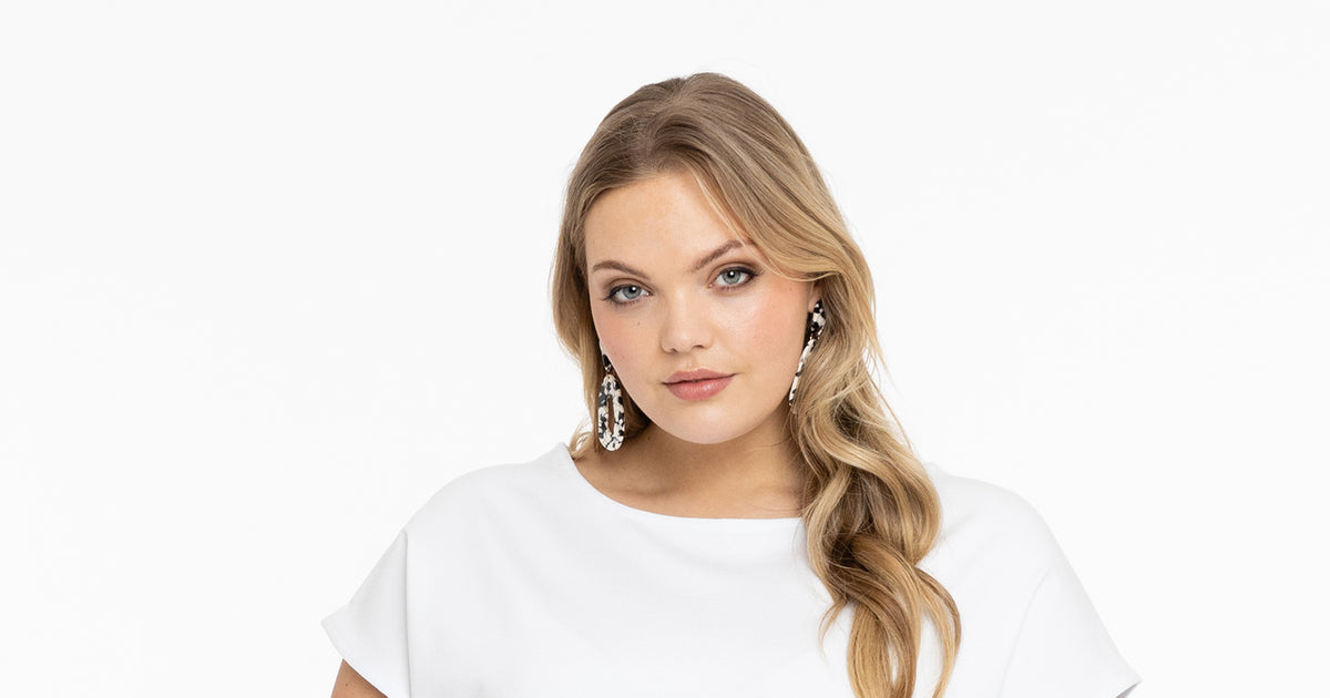 T-shirt cap sleeves wide VISCOSE - White