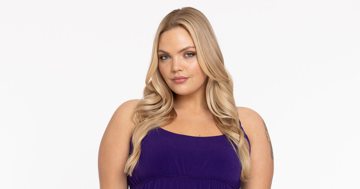 Dress spaghetti elastic waist DOLCE - purple